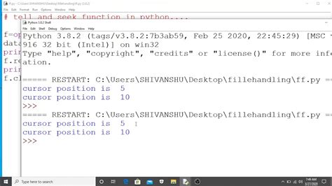 tell and seek function in file handling in python by shivanshu prashar