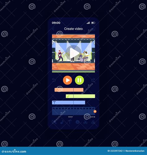 Video Editing Software Smartphone Interface Vector Template Stock