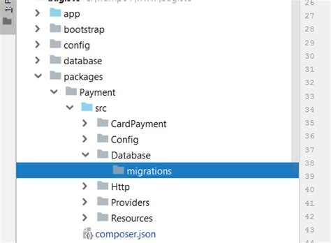laravel create migration file in specific folder itecnote