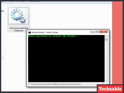 how to lock a folder in windows 7 using batch file techsable