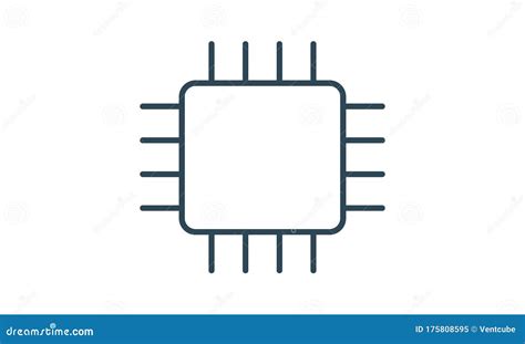The Cpu Icon Microprocessor And Processor Symbol Vector Image Stock