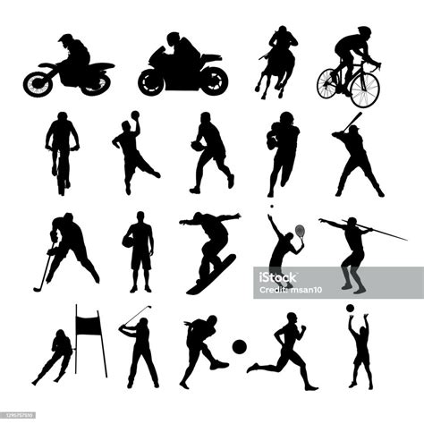 Silhouettes Sportives Ensemble De Silhouettes Vectorielles Dathlètes De