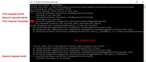 using cancellationtokens in asp core mvc controllers