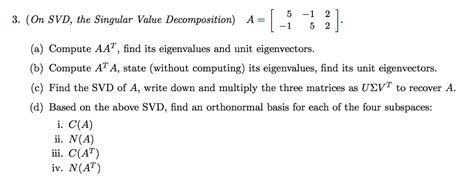 Solved 5 1 2 3 On Svd The Singular Value Decomposition