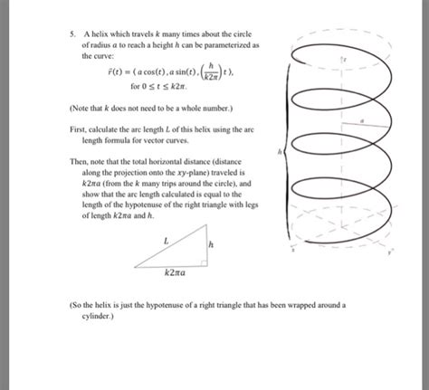 solved 5 a helix which travels k many times about the