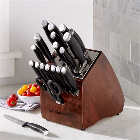 calphalon contemporary 20 piece knife block set with sharpin technology