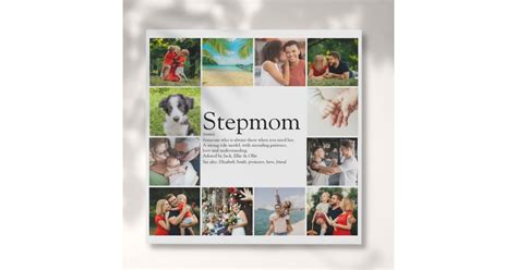 Stepmom Bonus Mom Definition Photo Collage Faux Canvas Print Zazzle