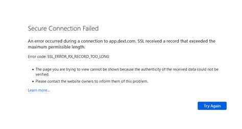 Secure Connection Failed This Site Cant Provide A Secure Connection