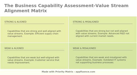 Business Capability Assessment Value Stream Alignment Matrix [free