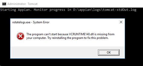 kb 1967 rotatelogs exe error on tomcat startup appian knowledge base