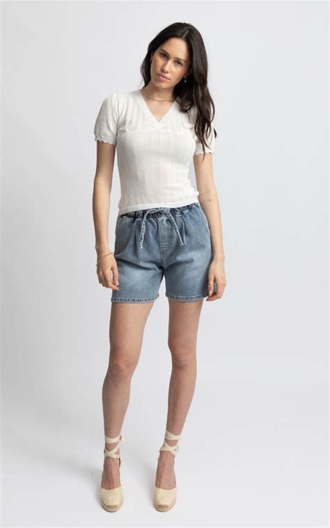 Tie Waist Denim Shorts Pagani
