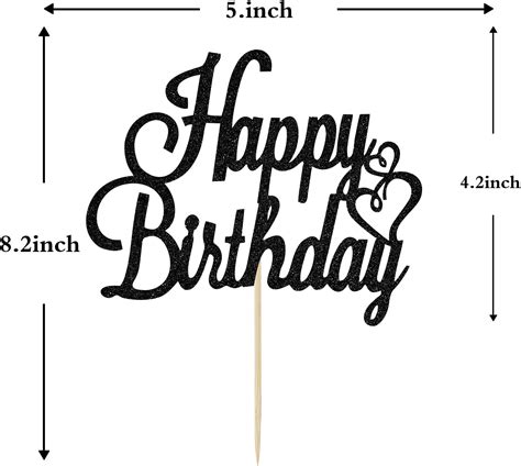 Buy Black Glitter Happy Birthday Cake Topper Birthday Party