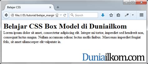 tutorial css pengertian dan fungsi margin css duniailkom