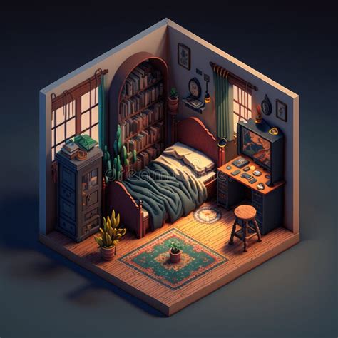 Ai Generated A Bedroom With A Breathtaking View Of The Ocean Stock