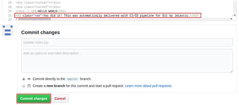 deploy code to containers from git automatically jelastic
