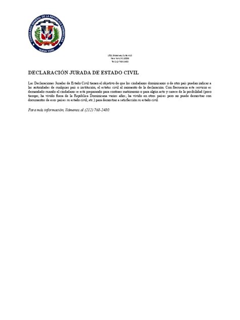 Declaración Jurada De Estado Civil Pdf