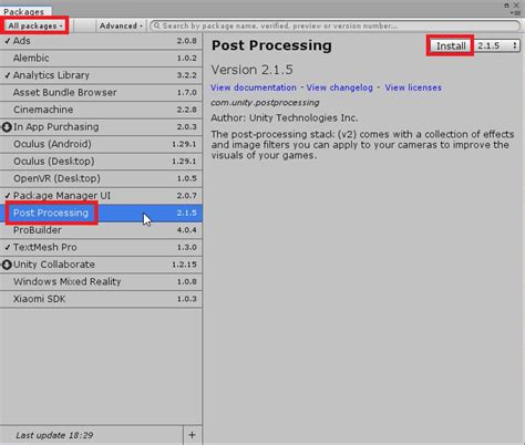 unity：画面にエフェクト、post processing stack の使い方（人気の無料アセット） unity assetstore