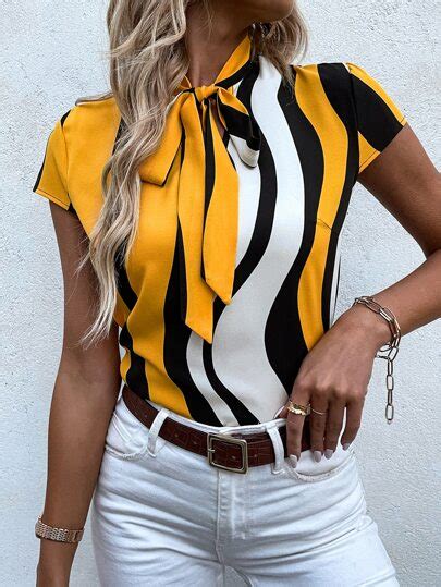 Striped Blouses Fashion Striped Blouses Shein Usa