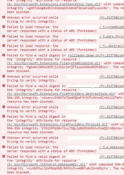 security blazor webassembly application fails to load due to