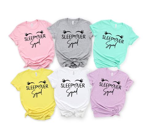 Sleepover Squad Shirt Birthday Squad Slumber Party Birthday Etsy