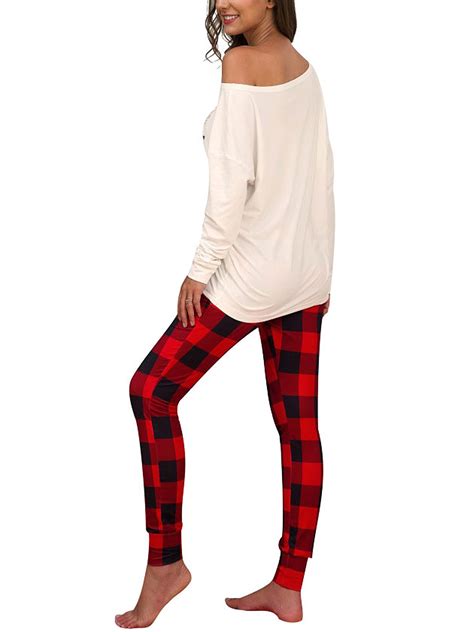 Plus Size Women Christmas Pajamas Nightwear Ladies Girls Off Shoulder