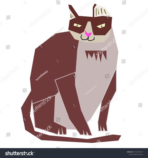 Cute Cat Flat Illustration On White Stock Vector Royalty Free