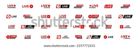 Live Streaming Icon Set Live Stream Stock Vector Royalty Free
