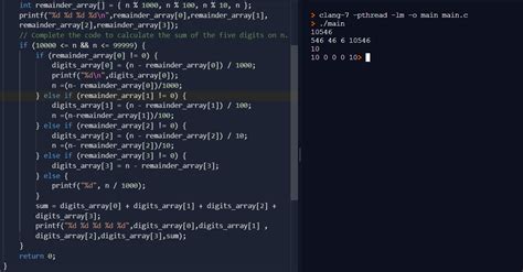 arrays sum of digits of a five digit number in ccould you spot the