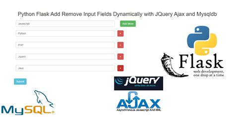 python flask add remove input fields dynamically with jquery ajax and