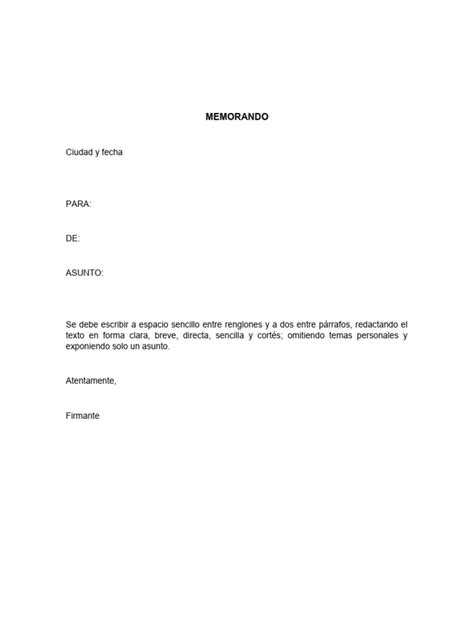 Plantilla Memorando Pdf