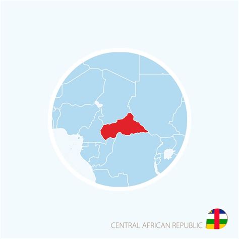Premium Vector Map Icon Of Central African Republic Blue Map Of