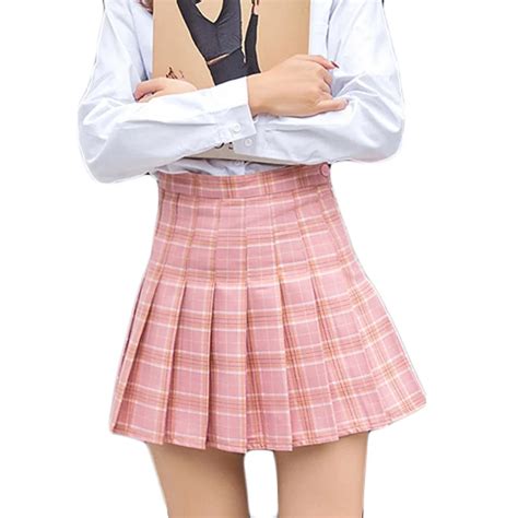Plaid Preppy Style Kawaii Women Sexy Pleat Skirts Jupe Faldas Skirt