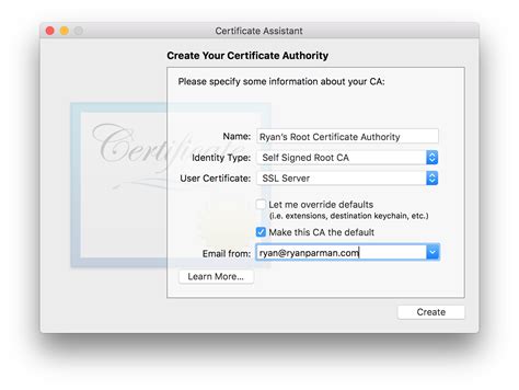 how to create local tls certificates for development on macos