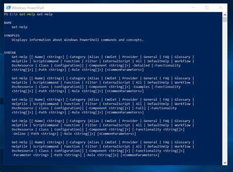 powershell get help get help in powershell with get help command
