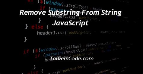 remove substring from string javascript