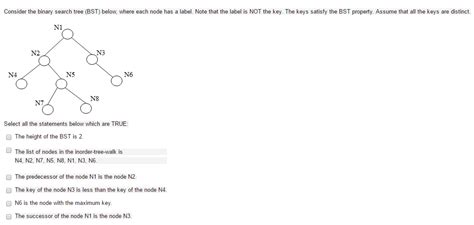 solved consider the binary search tree bst below where