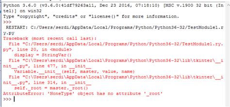python attributeerror nonetype object has no attribute root