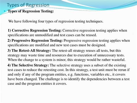 ppt regression testing with its types powerpoint presentation free