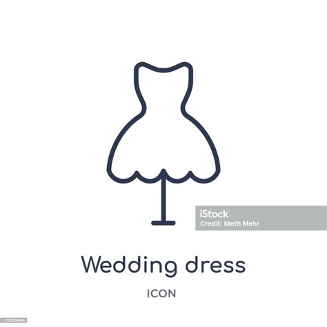 Ikon Gaun Pengantin Linear Dari Koleksi Garis Besar Pesta Ulang Tahun