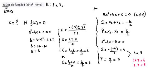 Raízes Da Função F X X² 4x 3 Matemática