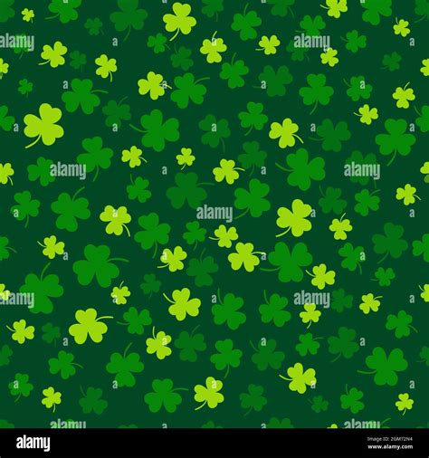 Clover Leaf Flat Design Green Backdrop Background Pattern Vector
