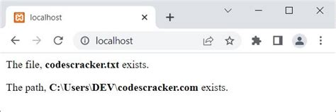 php file exists check if file or directory exists