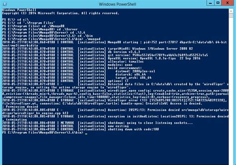 database mongodb server start issue stack overflow