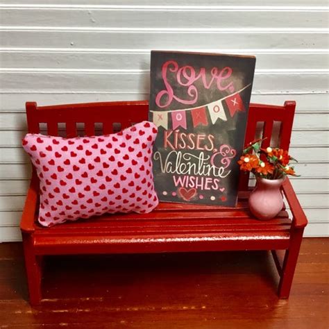 Dollhouse Miniature Valentine Pillow Or Valentines Day Sign Etsy