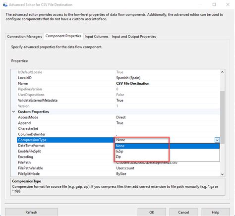 how to write data into csv file in ssis gzip split zappysys blog