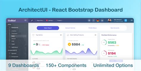 architectui reactjs bootstrap admin ui dashboard theme