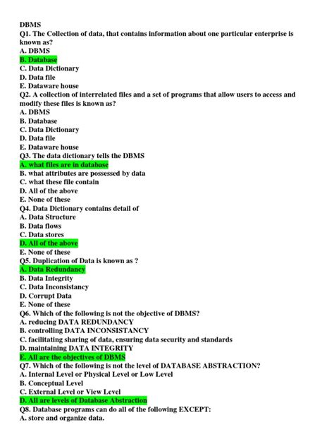 600 dbms mcqs relational model databases