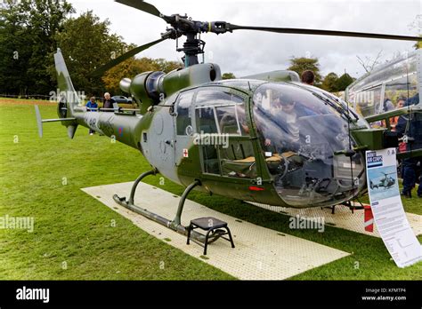 A British Army Air Corps Westland Gazelle Ah 1 Helicopter On Display At