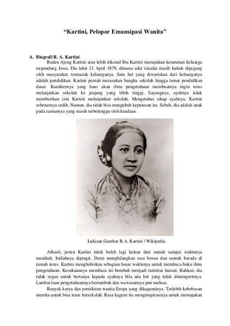 Biografi R A Kartini Biografi R A Kartini Pahlawan Pendidikan Dan