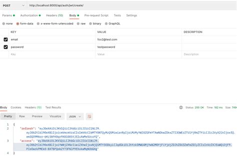 python django jwt detail authentication credentials were not